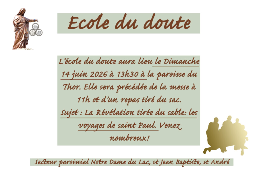 Rendez-vous école du doute - dimanche 14 juin 2026